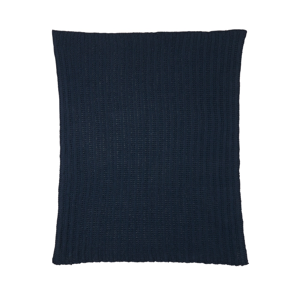 Riley Navy Knit Throw | Adairs