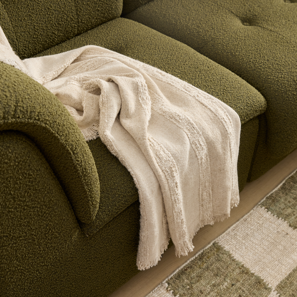 Finley Natural Stripe Throw | Adairs
