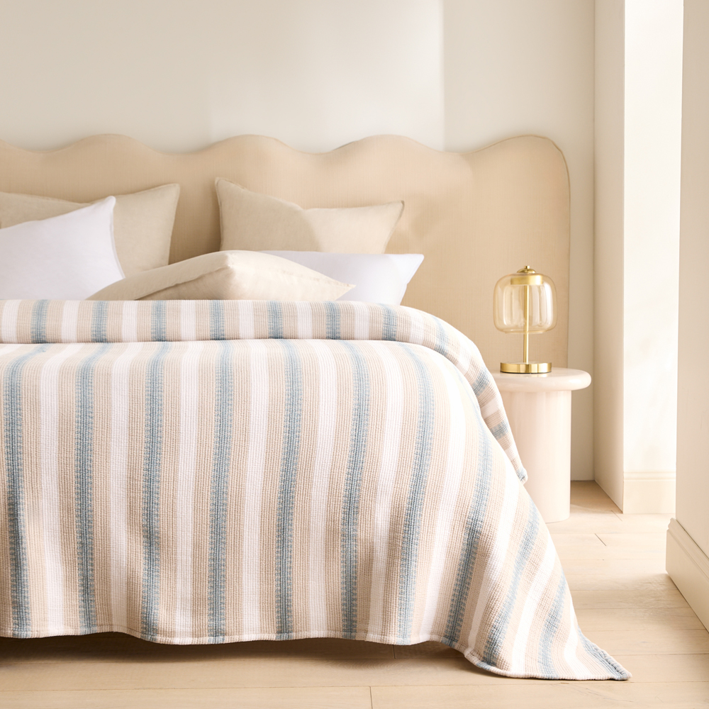 European Collection Cool Stripe Muslin Blanket | Adairs