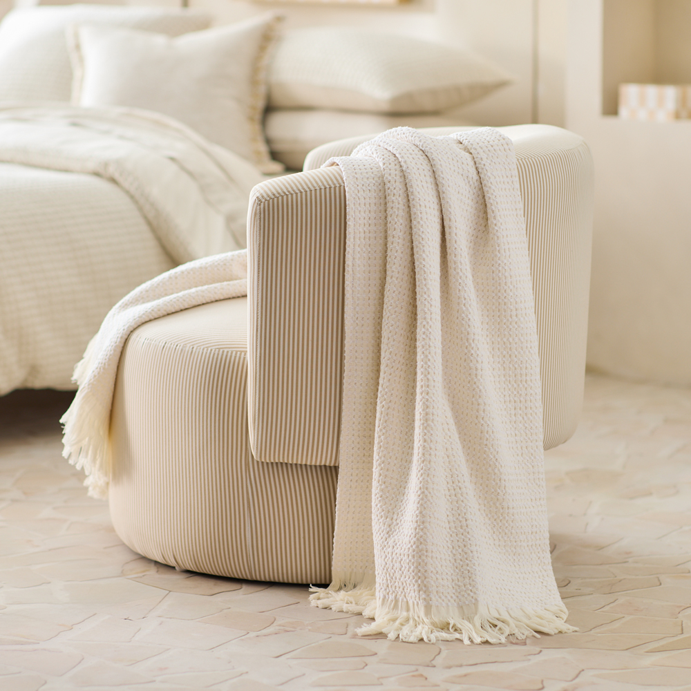 Bowie White & Natural Throw | Adairs