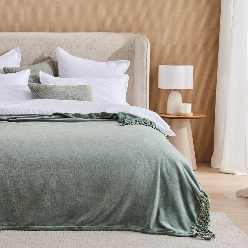 Supersoft Sage Blanket | Adairs