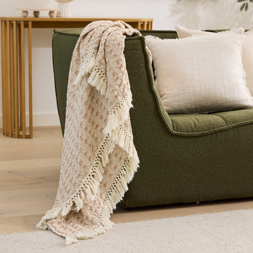 Byron Tan Marle Waffle Throw | Adairs