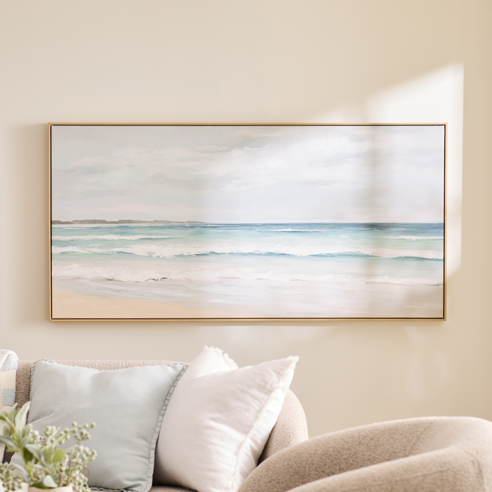 Ocean Misty Bay Landscape Canvas | Adairs