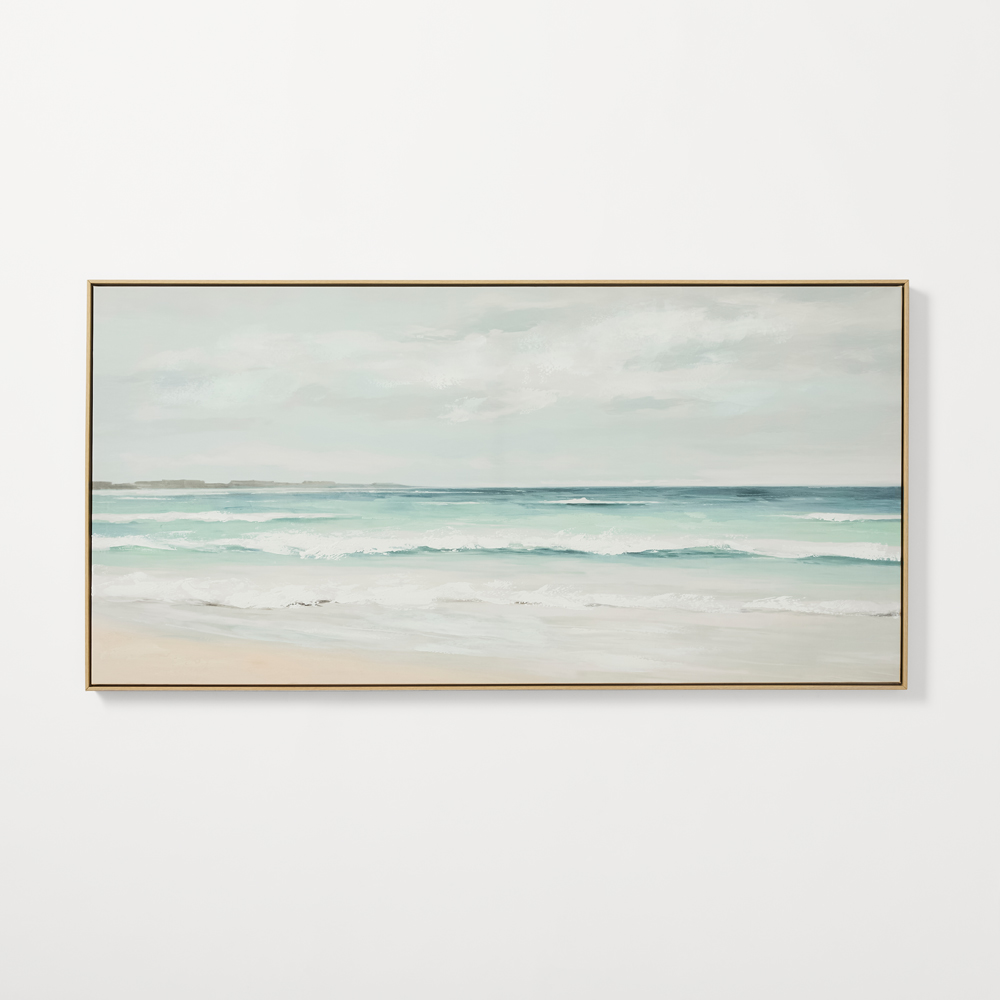 Ocean Misty Bay Landscape Canvas | Adairs