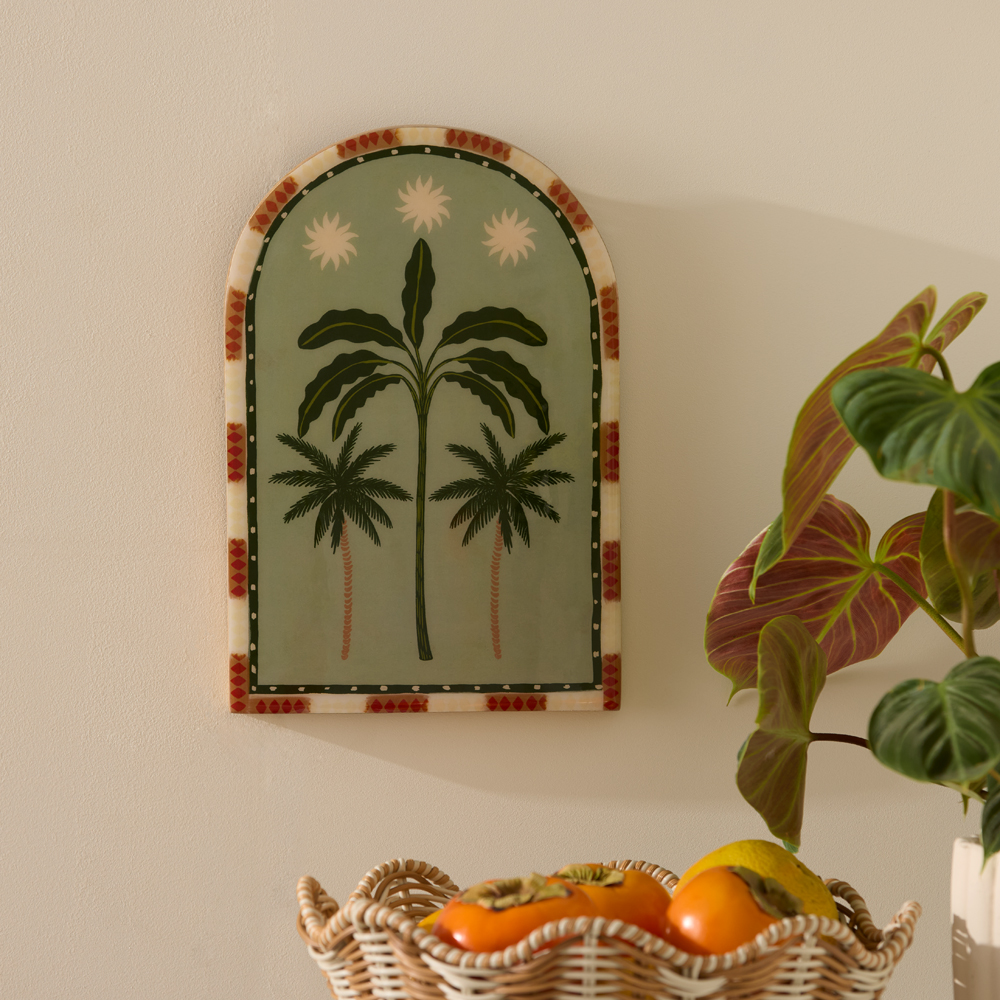 Natures Resort Acadia Palm Arch Timber Wall Art | Adairs