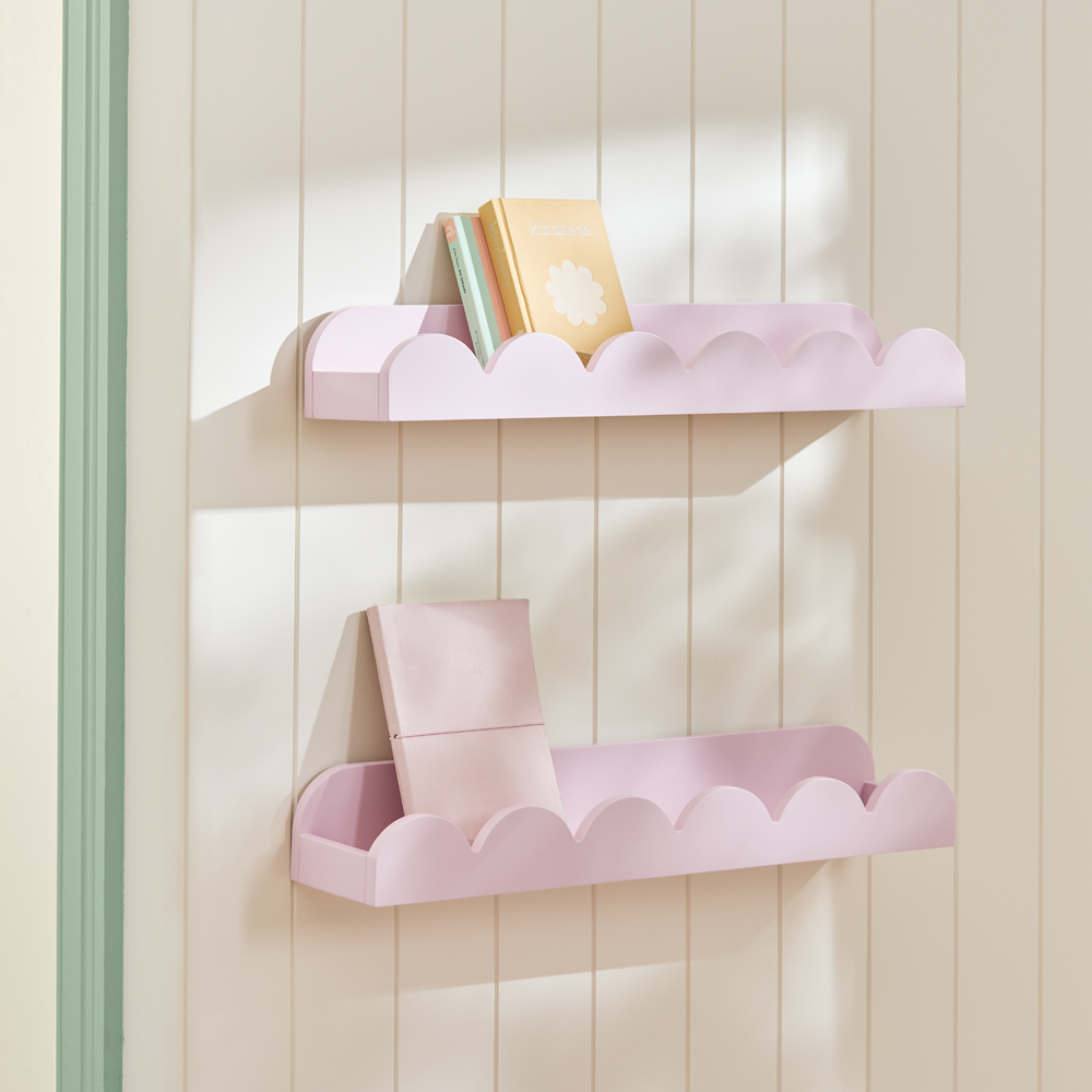 Adairs Kids - Sadie Scallop Lilac Book Shelf Pack of 2 | Adairs