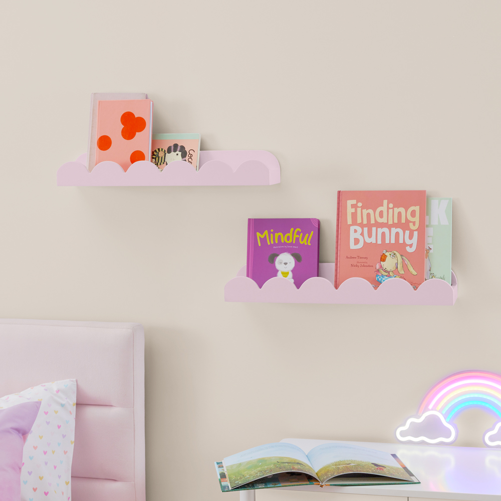 Adairs Kids - Sadie Scallop Lilac Book Shelf Pack of 2 | Adairs