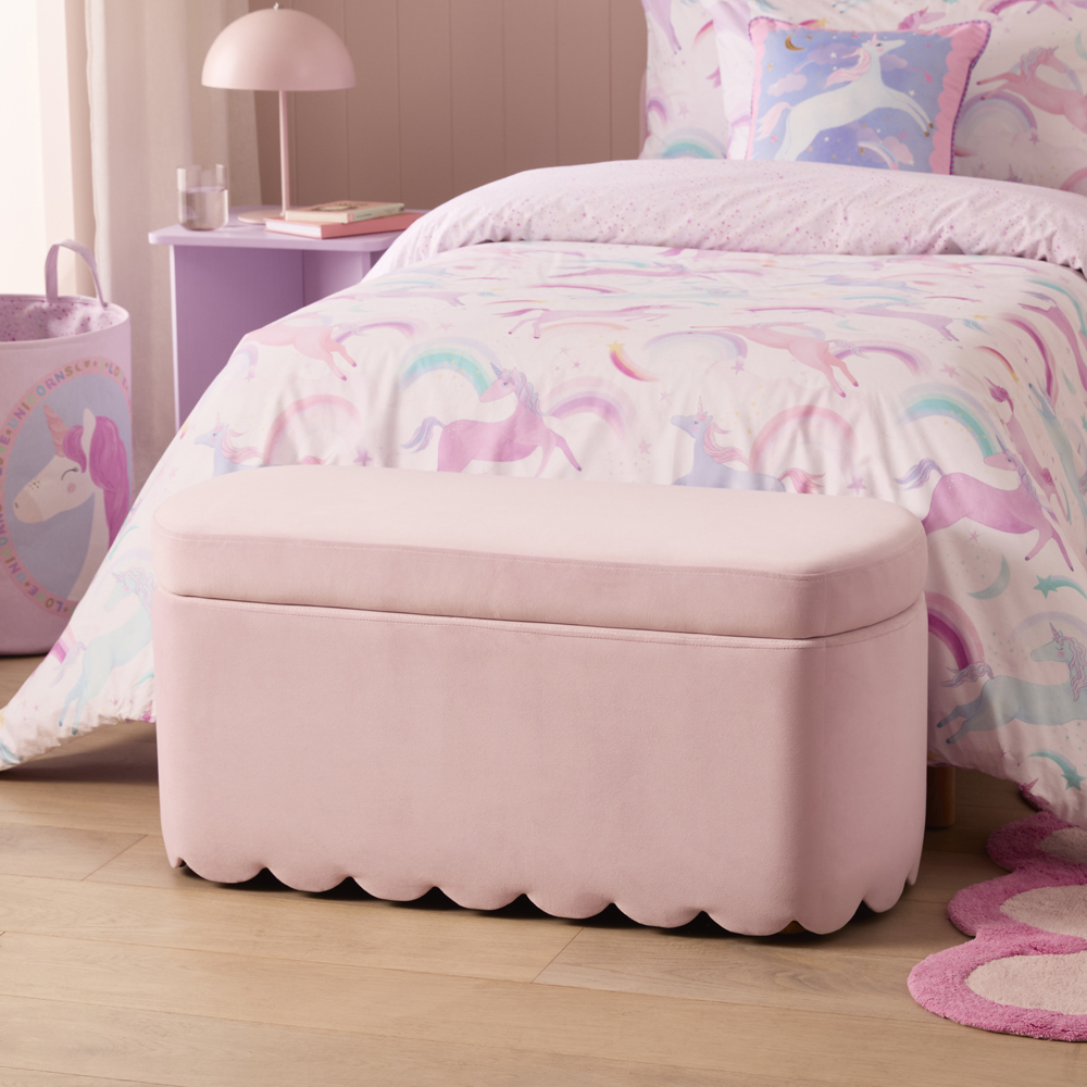 Adairs Kids - Isabella Pink Lilac Scallop Blanket Box | Adairs