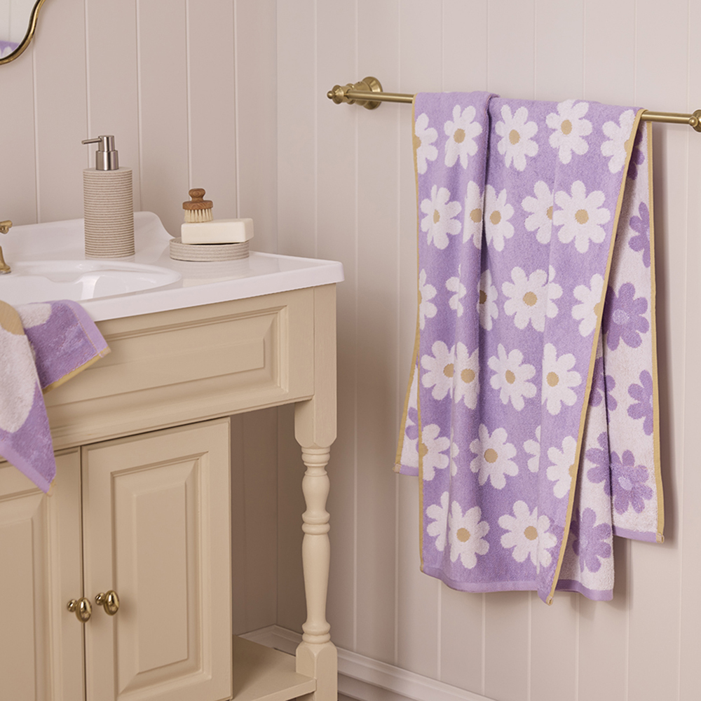 Adairs Kids - Daisy Floral Lilac Towel Range | Adairs