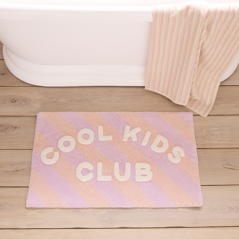Adairs Kids - Cool Kids Club Pink Stripe Bath Mat | Adairs