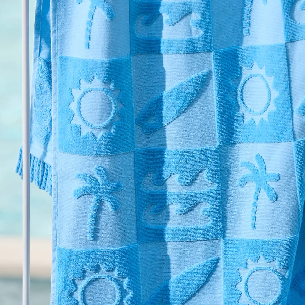 Adairs Kids - Kids Blue Shell Palm Beach Towel | Adairs