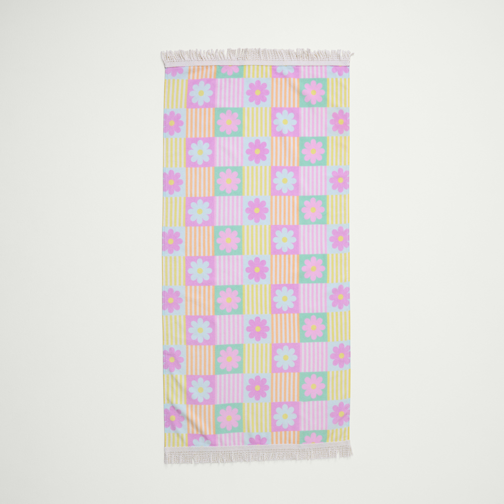 Adairs Kids - Kids Daisy Check Beach Towel | Adairs