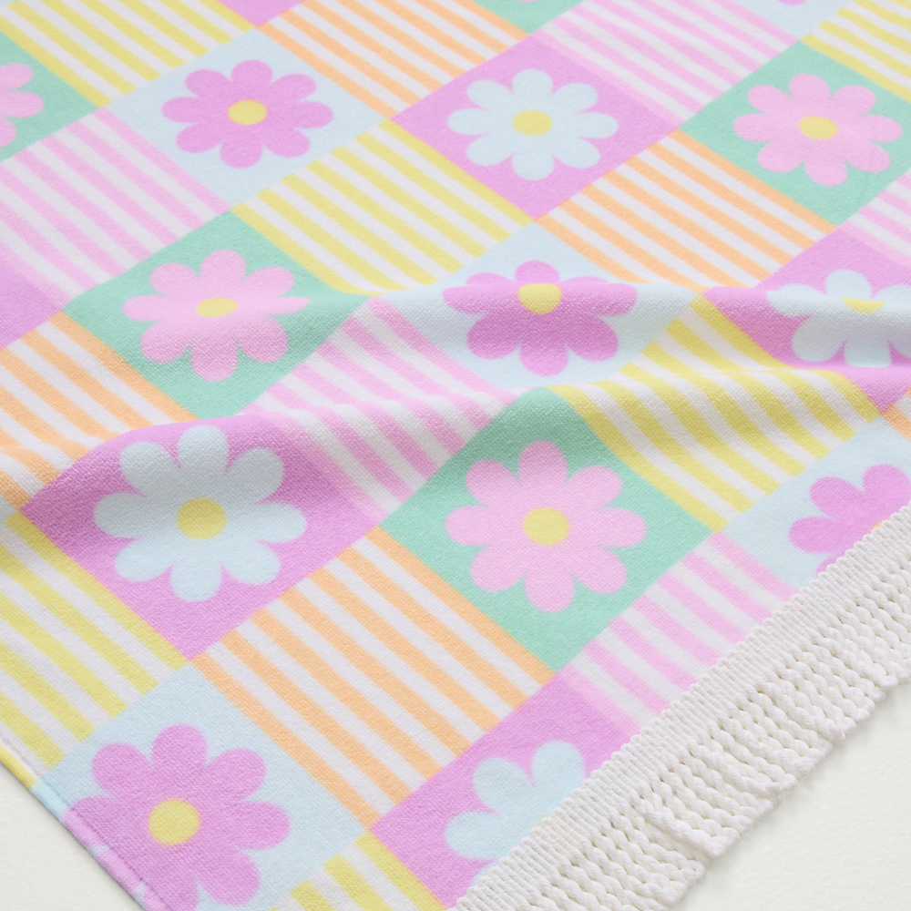 Adairs Kids - Kids Daisy Check Beach Towel | Adairs