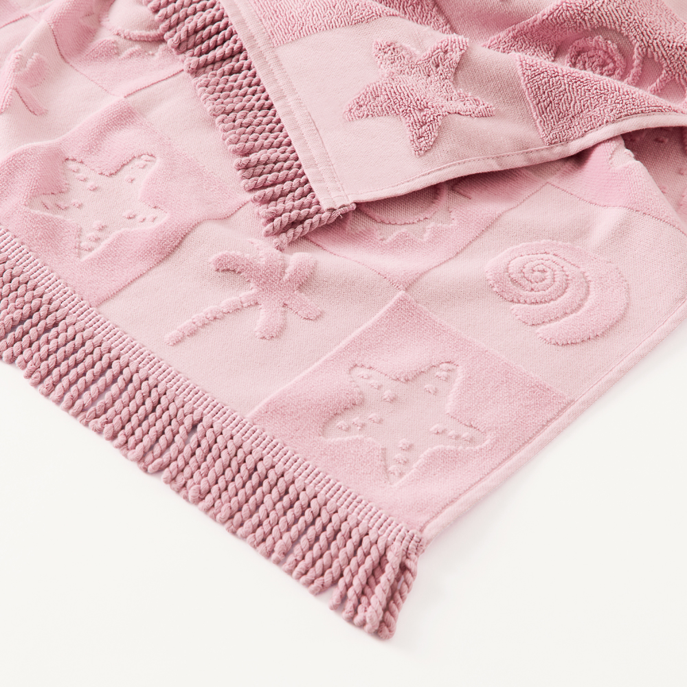 Adairs Kids - Kids Pink Shell Palm Beach Towel | Adairs