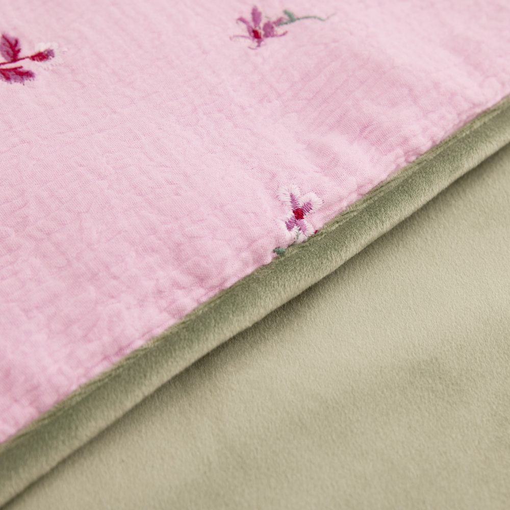 Adairs Kids - Velvet Berry Floral Embroidered Coverlet | Adairs