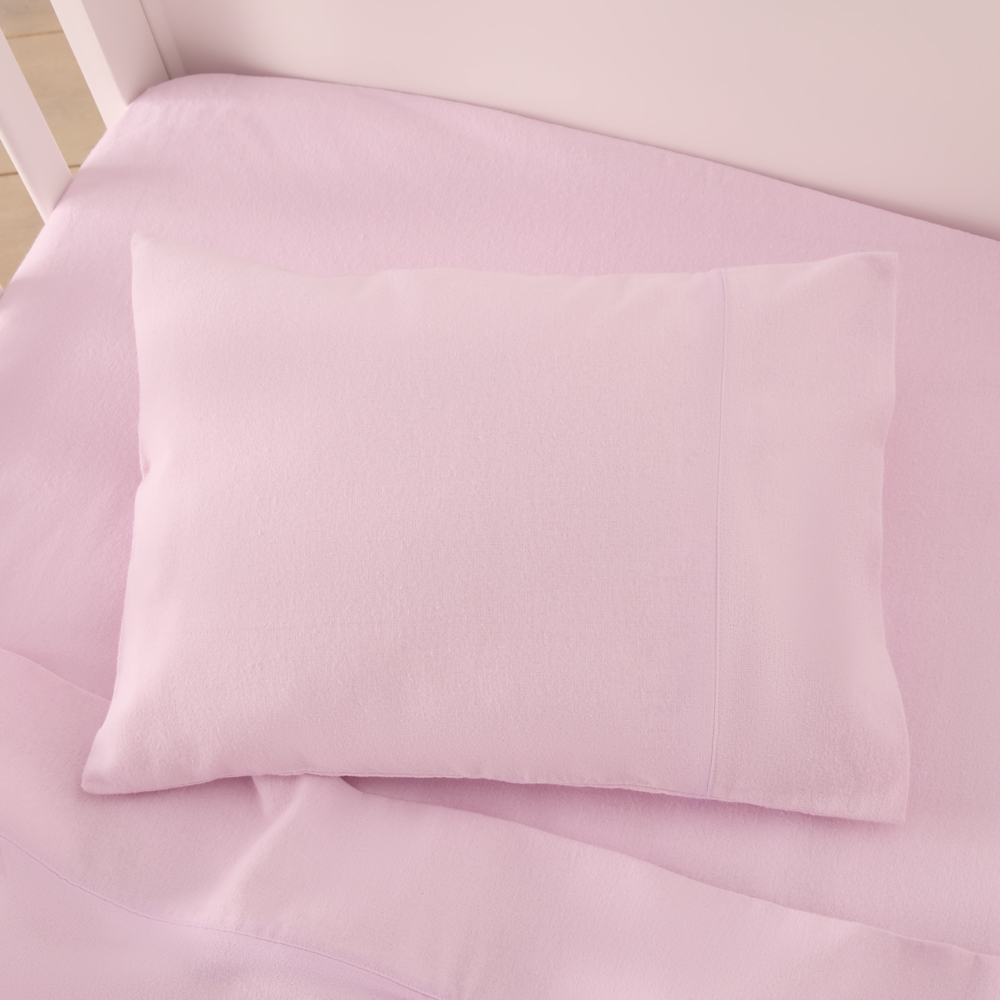 Adairs Kids - Flannelette Plain Dye Pink Cot Sheet Set | Adairs