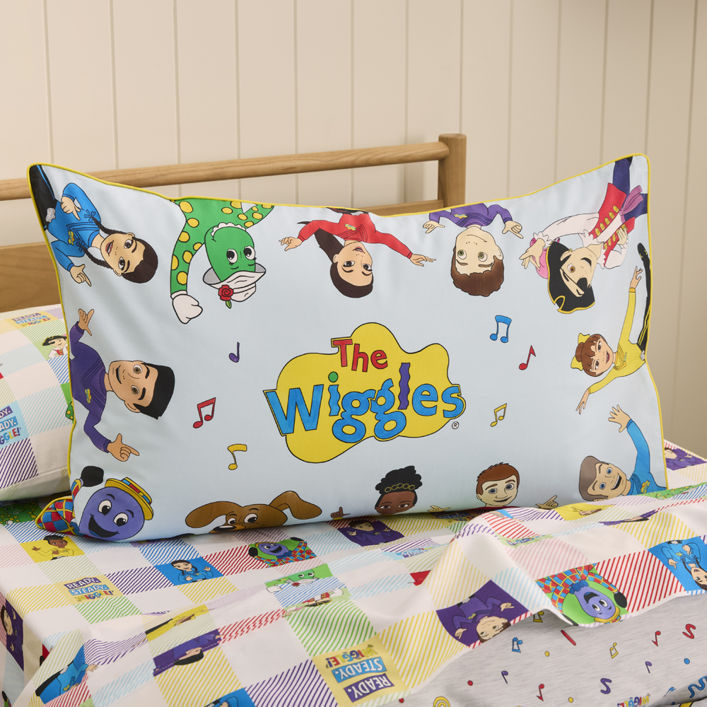 Adairs Kids - The Wiggles Ready Steady Wiggle Text Pillowcase | Adairs