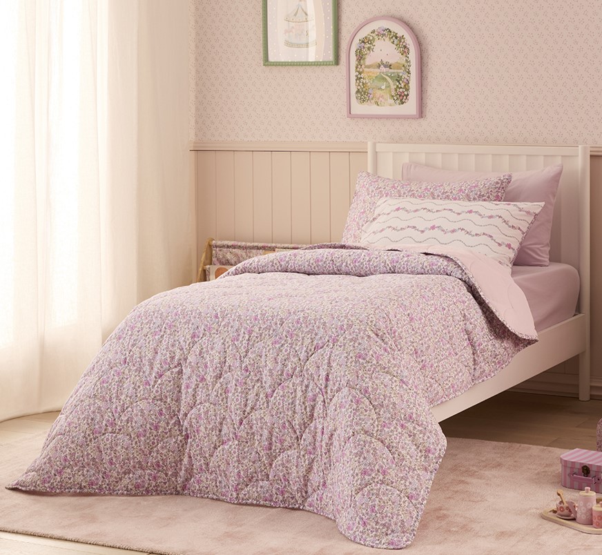 Adairs Kids - Heirloom Quilted Coverlet Pink | Adairs
