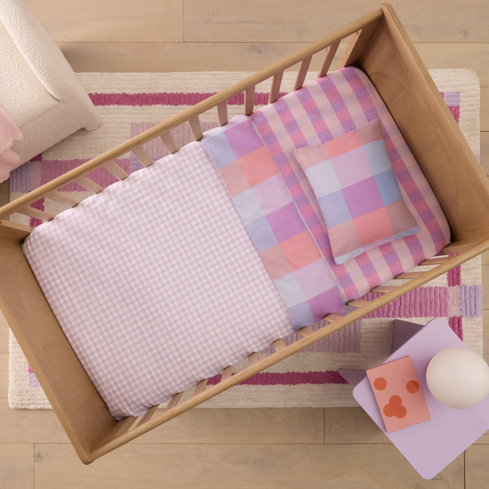 Adairs Kids - Parker Check Pink Flannelette Cot Quilt Cover Set | Adairs
