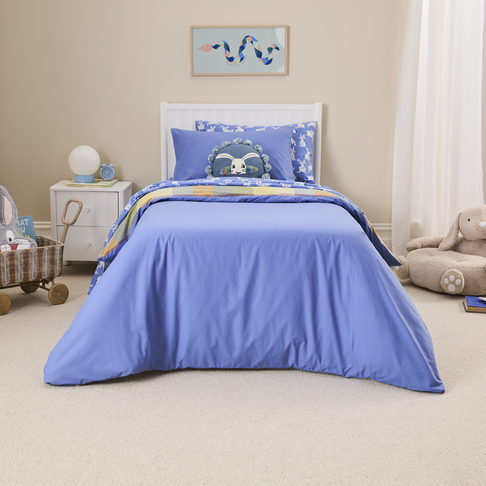 Adairs Kids - Emerson Yarn Dyed Blue Check Quilt Cover Set | Adairs