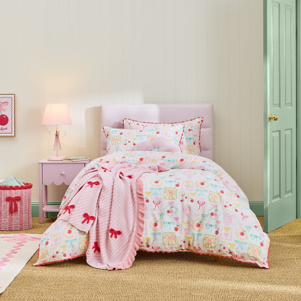 Cherry Amour Light Pink Quilt Cover Set | Adairs