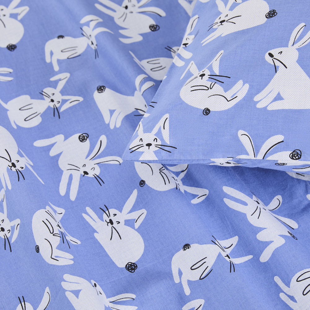 Adairs Kids - Fun Bunnies Blue Sheet Set | Adairs
