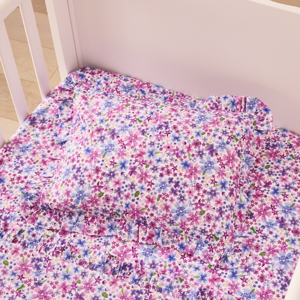 Adairs Kids - Meadow Unicorn Pink Ruffle Sheet Set | Adairs