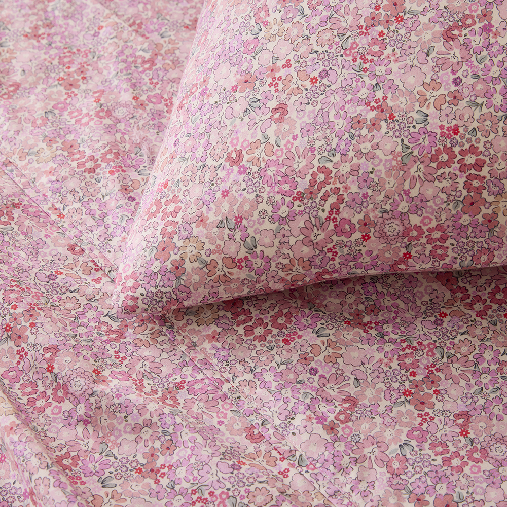 Adairs Kids - Floral Fields Red Sheet Set | Adairs