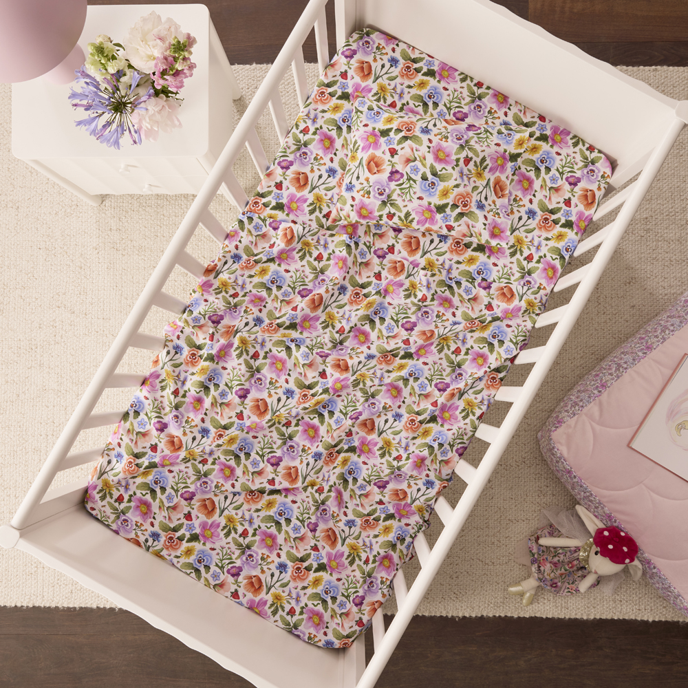 Fleur Harris Garden Of Dreams White Cot Sheet Set | Adairs