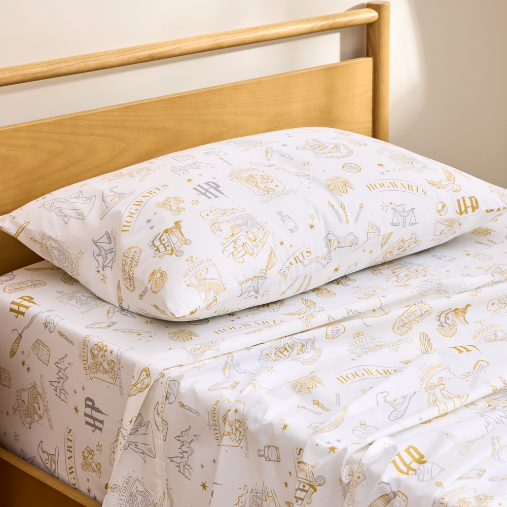 Adairs Kids - Harry Potter Hogwarts White Sheet Set | Adairs