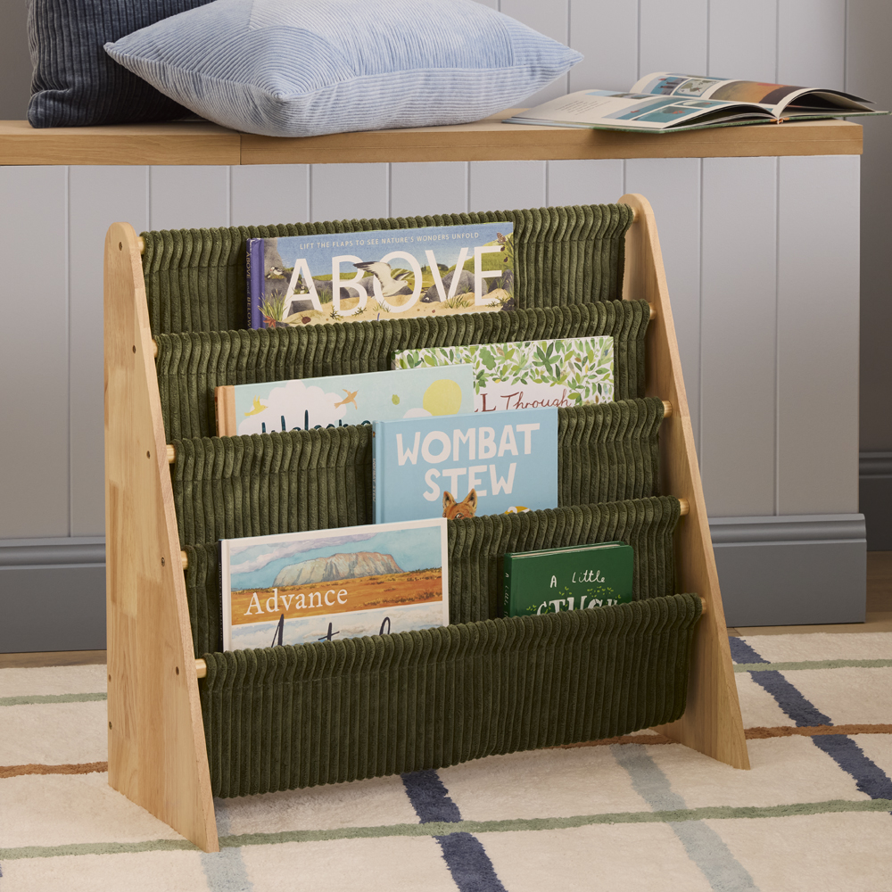 Adairs Kids - Cord Forest Green Bookshelf | Adairs