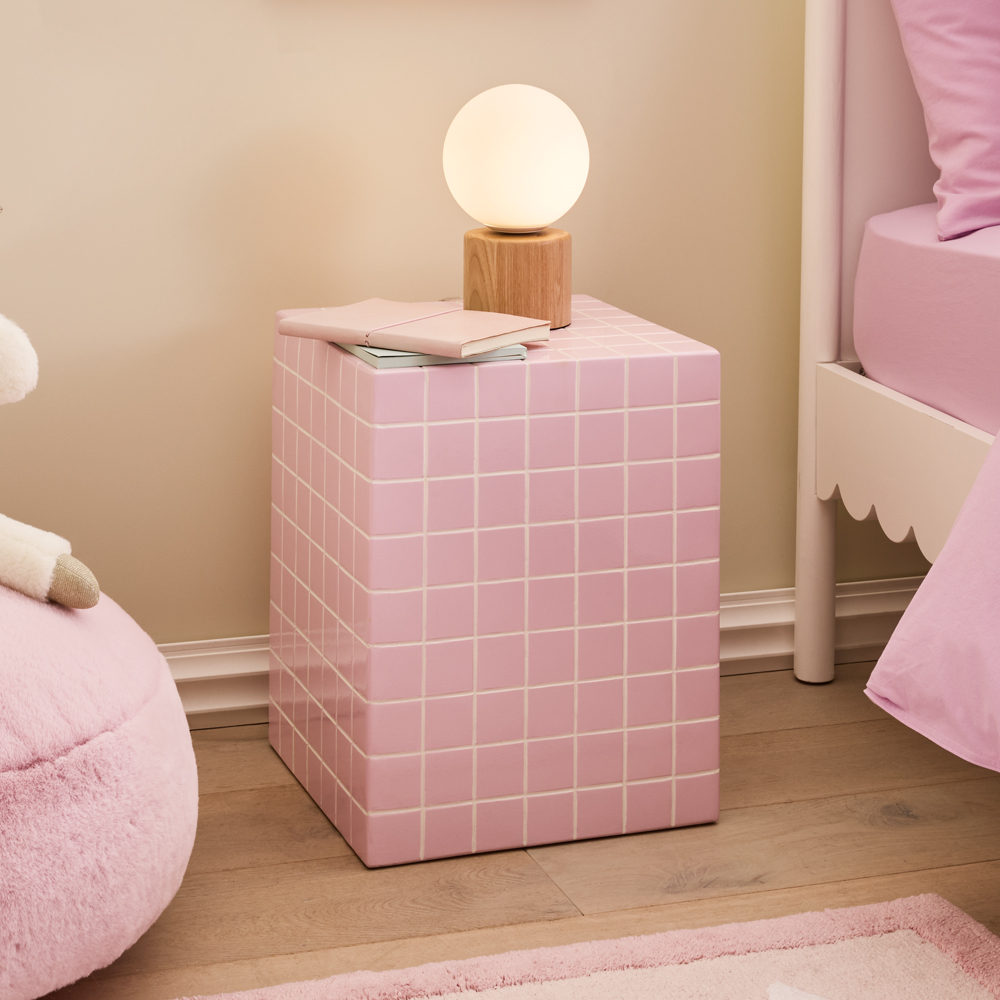 Adairs Kids - Tilly Pink Tile Side Table | Adairs