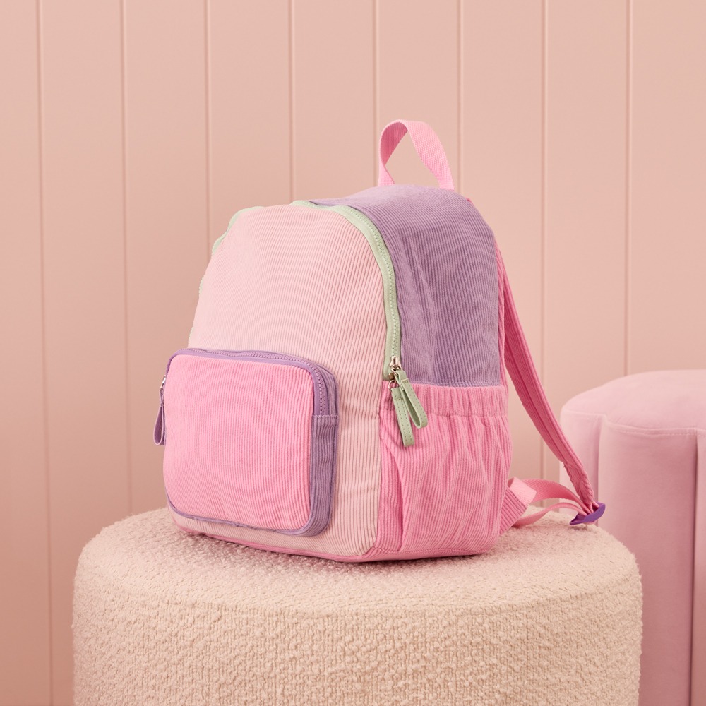 Adairs Kids - Cord Pink Multi Backpack | Adairs