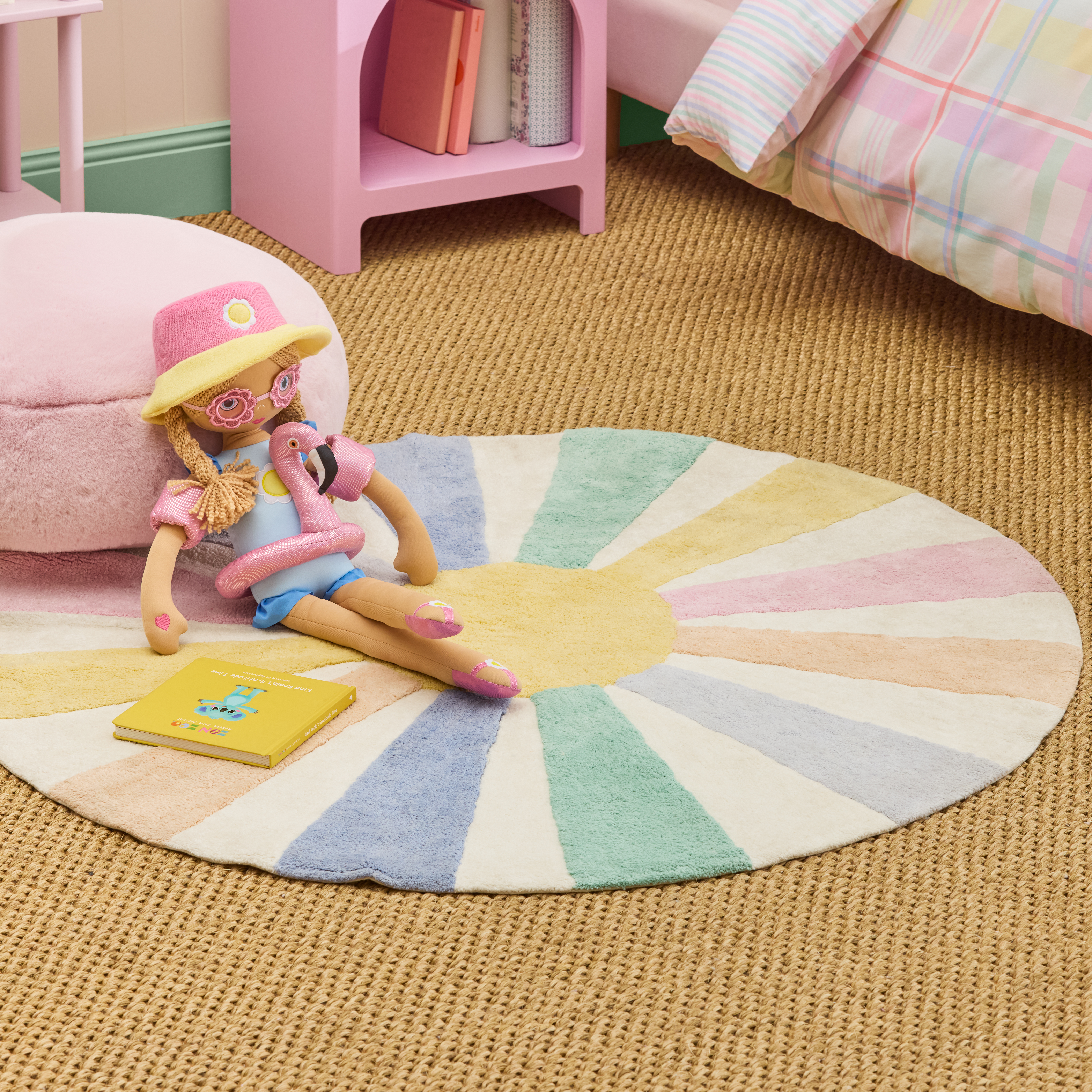 Adairs Kids - Rainbow Sun Rug | Adairs