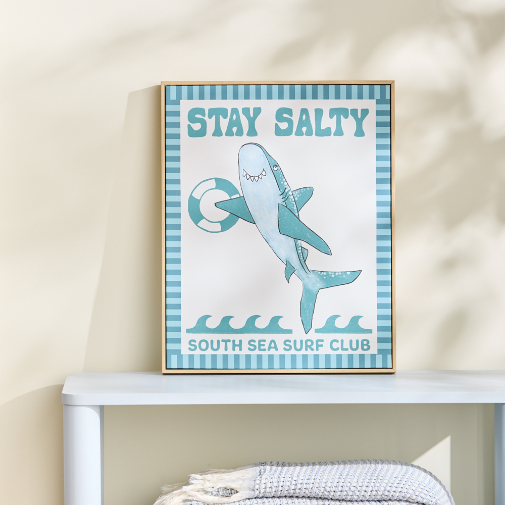 Adairs Kids - Stay Salty Shark Wall Art | Adairs