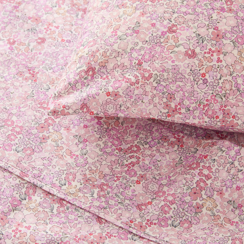 Adairs Kids - Floral Fields Red Cot Sheet Set | Adairs