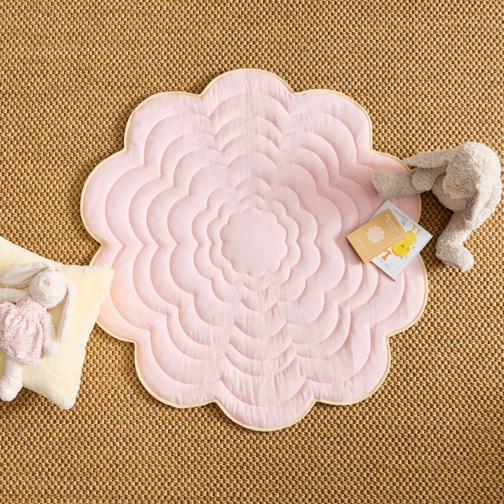 Adairs Kids - Baby Pink & Lemon Flower Play Mat | Adairs