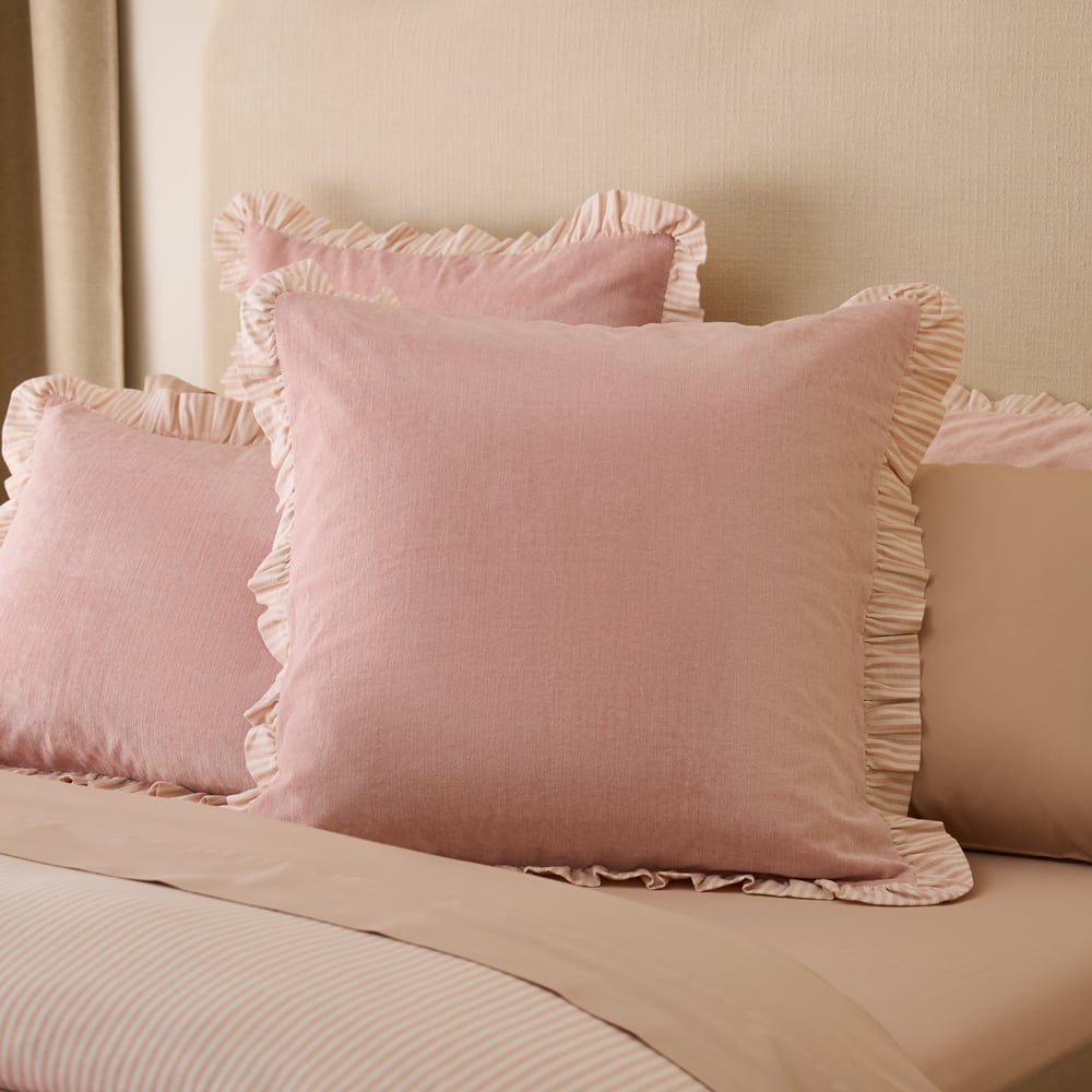 Vienna Ruffle Velvet Rose Pillowcase | Adairs