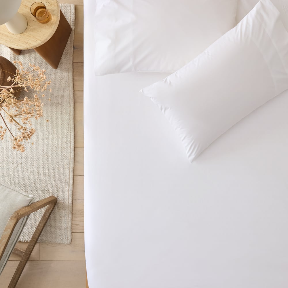 300TC Cotton Percale White Combo Sheet Set | Adairs