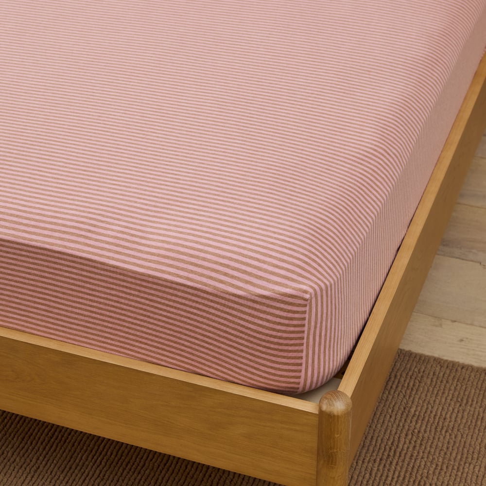 Ultra Soft Jersey Rose & Cedar Stripe Sheet Separates | Adairs