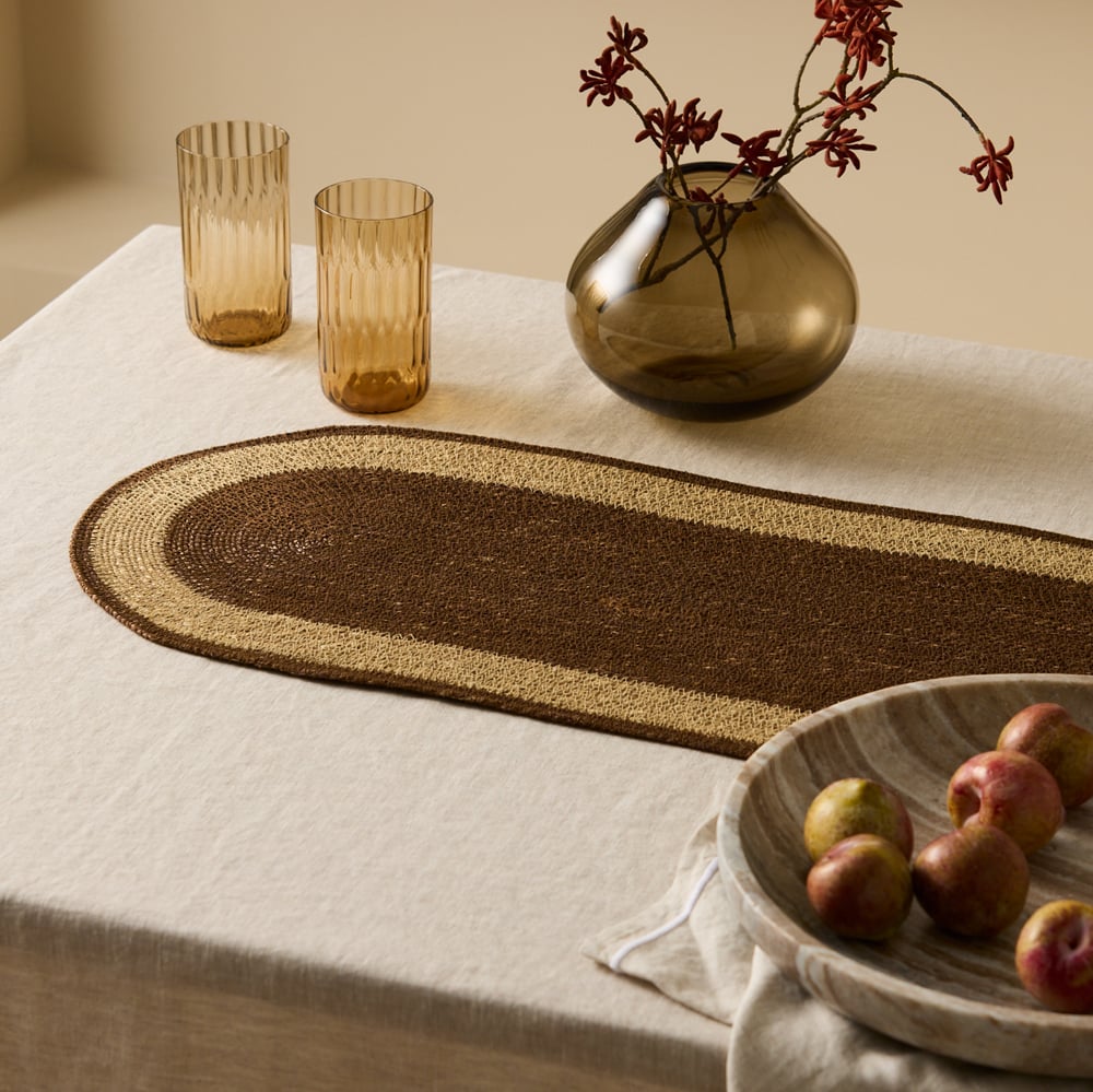 Bowie Chocolate Table Runner | Adairs