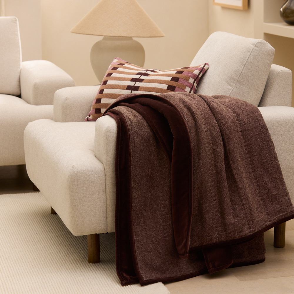 Bailey Chocolate Throw | Adairs