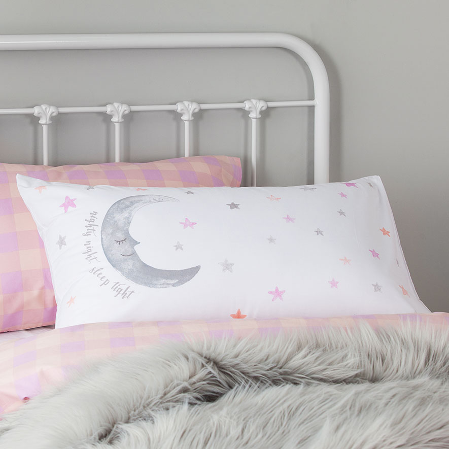 Adairs Kids - Nighty Night Text Pillowcase Pink | Adairs