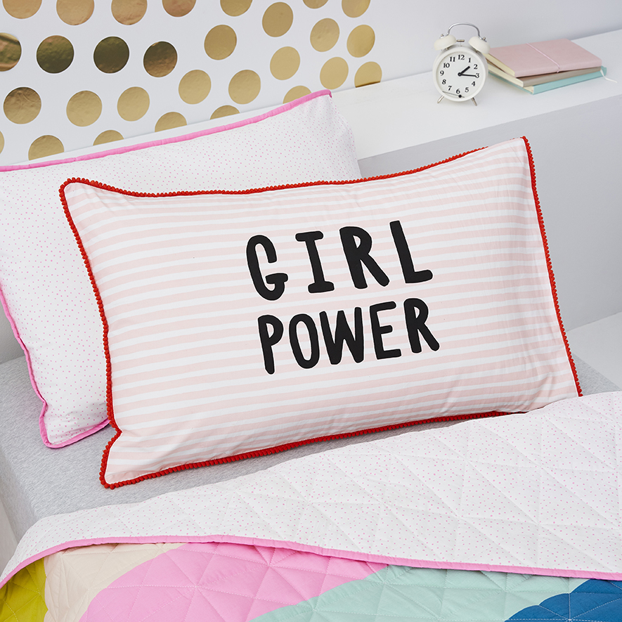 Adairs Kids - Text Pillowcase Girl Power | Adairs