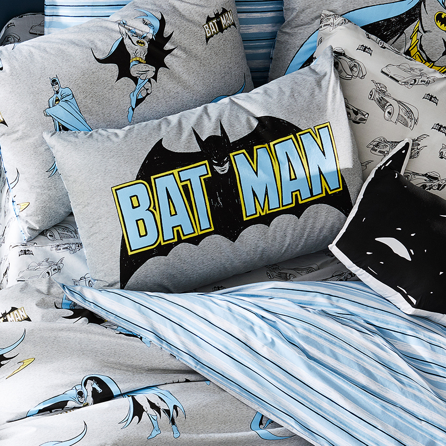 Adairs Kids - Batman Logo Text Pillowcase | Adairs