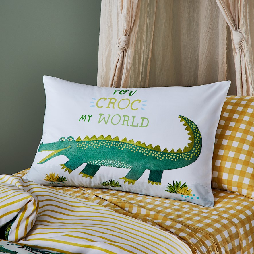 Adairs Kids - Co-ordinating Snappy Croc Pillowcase | Adairs