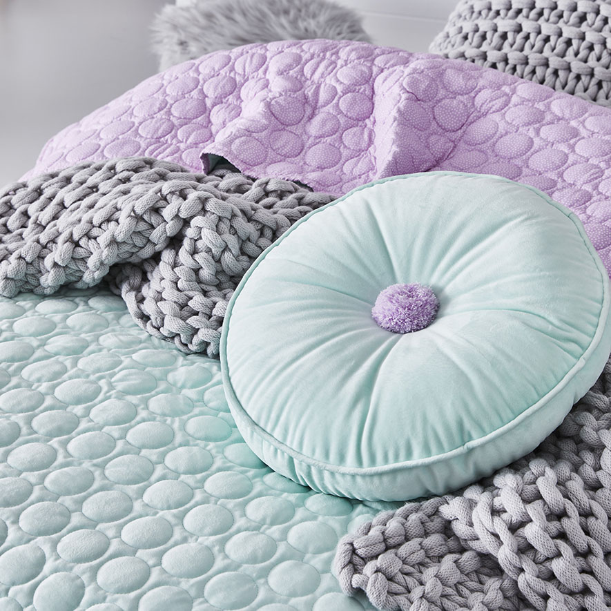 Adairs Kids - Cambridge Velvet Coverlet Pale Green | Adairs