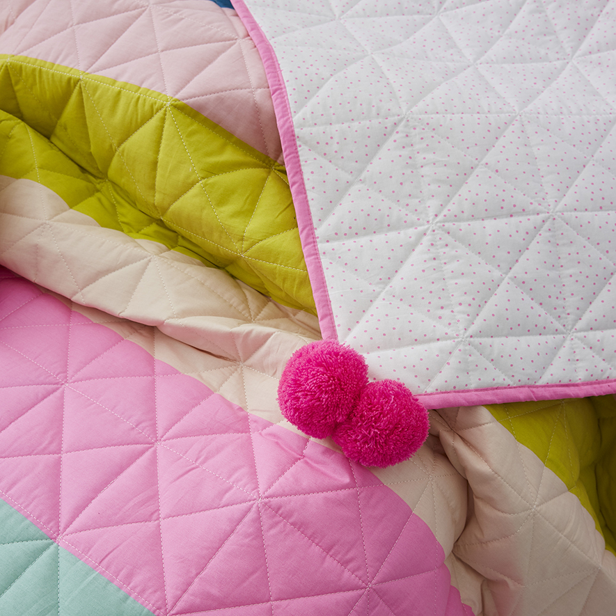 Adairs Kids - Rainbow Coverlet Set Multi | Adairs