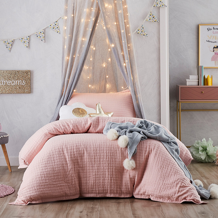 Adairs Kids - Evelyn Matelasse Pink Quilt Cover Set | Adairs