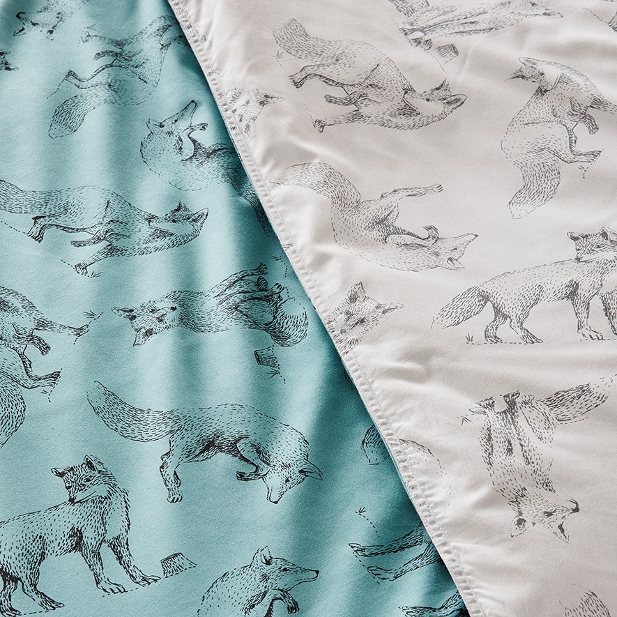 Adairs Kids - Felix Fox Fern Green Quilt Cover Set | Adairs